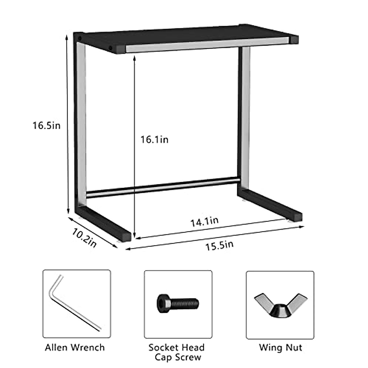 coobest Air Fryer Rack, Spice Rack, Kitchen Appliance Storage, Kitchen Rack, Kitchen Gadgets and Kitchen Organization, Rack for Rice Cooker, Coffee Maker, Stand Mixer, and Blender, with Enough Height
