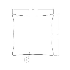 Monarch Specialties 9294, 18 X 18 Square, Insert Included, Decorative Throw, Accent, Sofa, Couch, Bedroom, Polyester, Hypoallergenic, Modern Pillow 18"X 18" Patterned Light Grey 1Pc