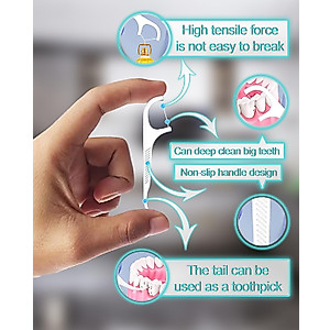 Holy rose Portable Dental Floss Picks Dispenser 2Box,Travel Floss Storage Case with Adult Toothpicks Flosser Sticks 80 Count,Portable Floss Case for Oral Care Teeth Cleaning Perfect Tool (Whit)