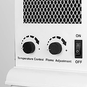 e-Flame USA Tahoe LED Portable Freestanding Electric Fireplace Stove Heater - Realistic 3-D Log and Fire Effect (Winter White)