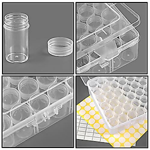 Notgia 2packs 60 Grids Bead Organizer and Storage Diamond Painting Containers Portable Plastic Case Box Arts Crafts Storage for Seeds Beads Sewing Cosmetic Nail Glitter Powder Small Parts Rhinestones