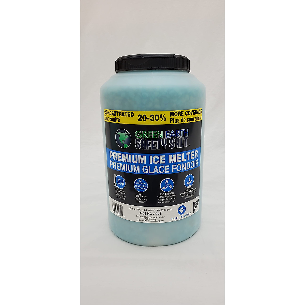 Green Earth Premium Fast Acting Ice Melter Lawn and Garden Friendly Ice Melt Refill Pack, 1 9lb shaker jug 1 25lb bag