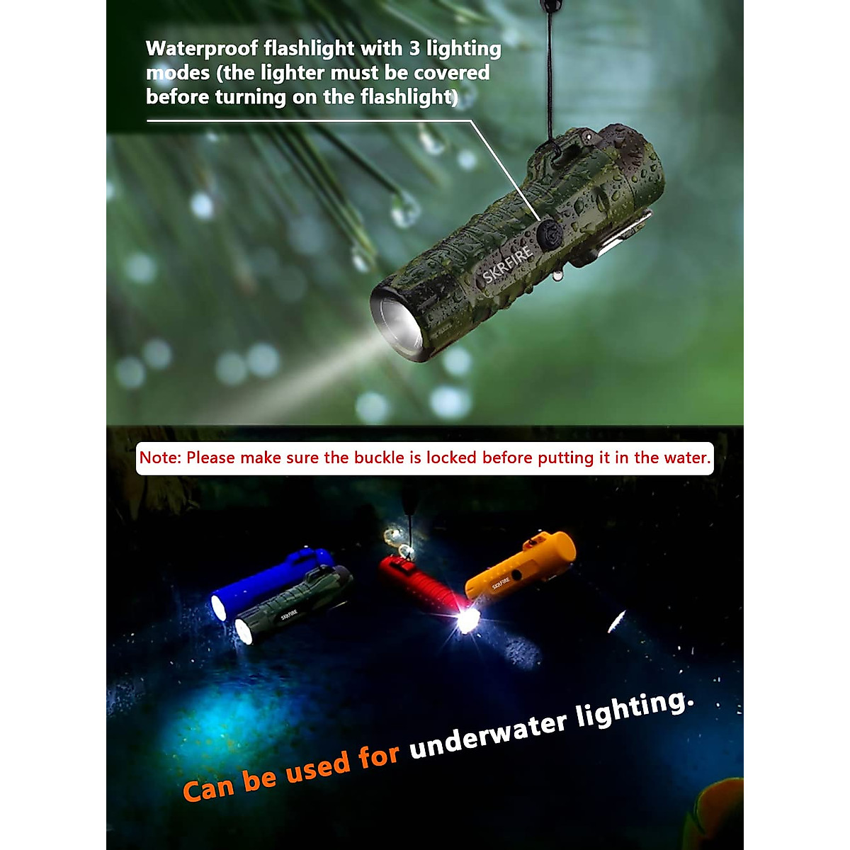 SKRFIRE Electric Outdoor Lighter Waterproof Plasma Lighter Windproof Arc Lighter Portable Fashion Lighter for Lighting Suitable for Emergency Survival Kit, Camping, Hiking (Red)