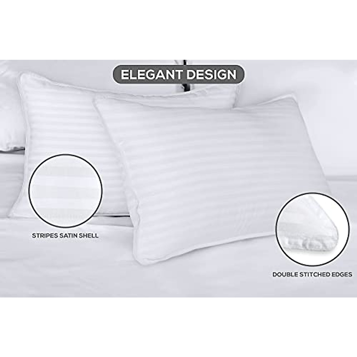 Utopia Bedding 1 Queen Quilted Fitted Mattress Pad with 2 Pack Queen Bed Pillows for Sleeping
