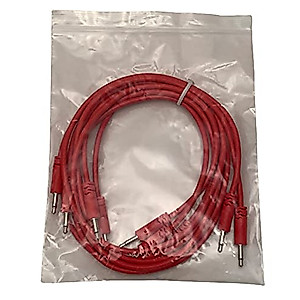 Starving Students Music Supplies Luigis Modular Supply Spaghetti Eurorack Patch Cables Package of 5 Red Cables, 24 60 cm