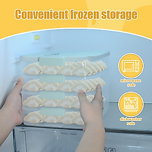 Splotiva 4 Layers Storage Container, 1.61'' Extra-High Layer, Cookie Carrier, Dumpling Box, Stackable Food Container (White & Mint Green)