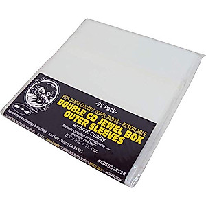 (100) CD Resealable Outer Sleeves - Oversize - Fits Chubby 24mm CD Jewel Boxes - Super Clear, Archival Quality, Premium 2 mil Thick #CDSB02RS24