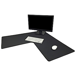 LPadds L Shaped Mouse Pad - Large, 3mm thickness, Stitched Edges, Water Resistant - Corner Mouse Mat for L Shaped Desk, Corner Desk and Gaming Setup