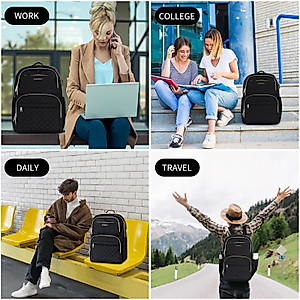 EMPSIGN 15.6 Inch Laptop Backpack Laptop Bag for Women Men, Business Work School Travel Backpack with USB Charging Port, Waterproof Backpack Purse for Women College Computer Book Bag, Black