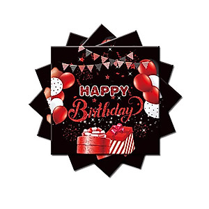 Wendell 40 Piece Red and black Party Supplies,include 20 Plates, 20 Napkin,Used for Child Birthday Party Decoration (Red and black)