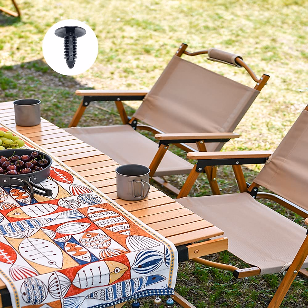 100 pcs Medium Multi-Gauge Rivet, 3/4" Length Patio Strapping Fasteners for Repair Webbing Lawn Chair Lounge for 3/16" or 7/32" Hole(Black)