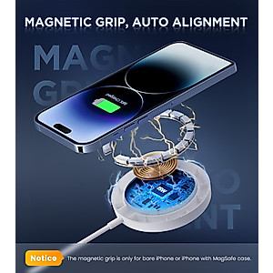 3 in 1 Magnetic Wireless Charger,15W Max Fast Wireless Charging Pad Compatible with MagSafe Charger iPhone 15/14/13/12 Series, Airpods 3/2/Pro/Pro 2 & iWatch All Series, 20W PD USB-C Adapter Included