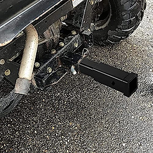 VaygWay Trailer Hitch Receiver Tube Extender – Tube Extenders for 2” Receiver + 7” Length- Heavy Duty 3500 Lbs GTW Pin and Clip (1 Pack)