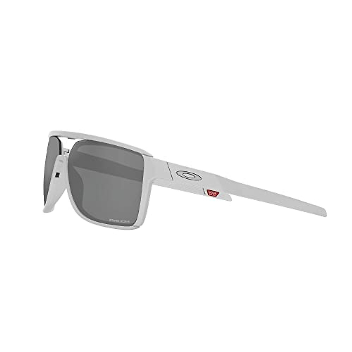 Oakley Men's OO9147 Castel Rectangular Sunglasses, X Silver/Prizm Black, 63 mm
