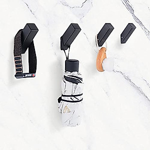 KZH Matte Black Towel Hook for Bathroom Livingroom Hotel Style Wall Mounted Wall Hooks 304 Stainless Steel Modern Coat Robe Hooks Wall Mounted(4, Black)