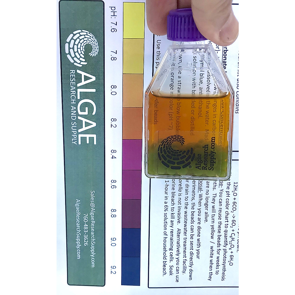 Algae Research and Supply: Algae Beads (Ready-to-go Algae Beads in Indicator- snap vials (x10))