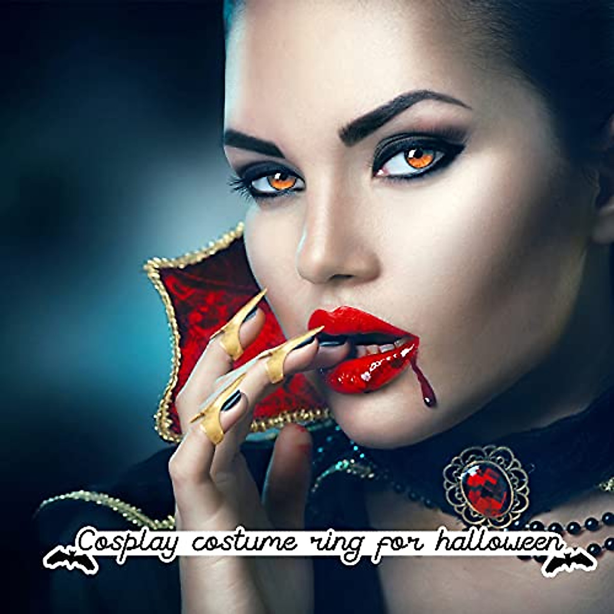 9 Pieces Metal Hair Parting Rings and pinky Selecting Tools Retro Nail Finger with Steel Comb Pointed Styling Combs for Hair stitch Braiding Curling Extension Halloween Cosplay(Gold, Silver)