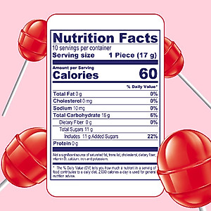 Colombina Bon Bon Bum Classic Lollipops w/Bubble Gum Center, Strawberry Flavor, Individually Wrapped, Ideal for Party Favors and Gifts, 1 Pack (10 Count)