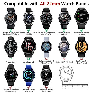 NAHAI 3 Pack Sport Bands Compatible with Samsung Galaxy Watch 46mm/Gear S3 Frontier for Men Women, 22mm Watch Band Silicone Quick Release Rubber Replacement Strap for Galaxy Watch 3 LTE (45mm)