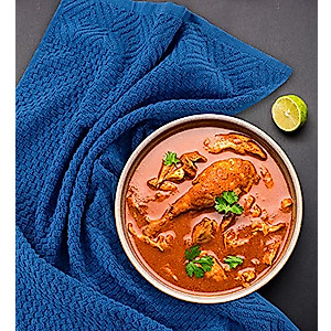 Oakias Kitchen Towels Blue (12 Pack, 16 x 26 Inches) – Cotton Kitchen Hand Towels – 450 GSM – Highly Absorbent & Quick Drying Dish Towels – Big Pop Weave