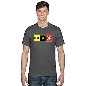 Pilot Expressions Men's AV8R Taxiway Sign T-Shirt (X-Large) Dark Heather Grey