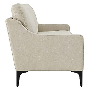 Modway Corland Modern Style Upholstered Fabric and Metal Sofa in Beige