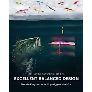 THKFISH Ice Fishing Jigs Vertical Jigs Kit Ice Fishing Tackle B-18g+D-21g