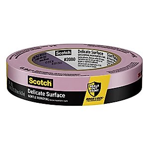 Scotch 2080EL-24E ScotchBlue Delicate Surfaces Painters Tape, 0.94" Width x 60 yd, Purple