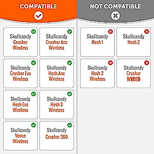 WC Wicked Cushions Extra Thick Earpads for Skullcandy Crusher/Evo/Hesh 3 Headphones & More | Improved Durability & Thickness for Improved Comfort and Noise Isolation | Black