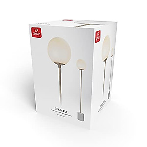 Globe Electric "Celestia 63"" Floor Lamp, Matte Brass, Frosted Glass Shade, White Cylinder Base