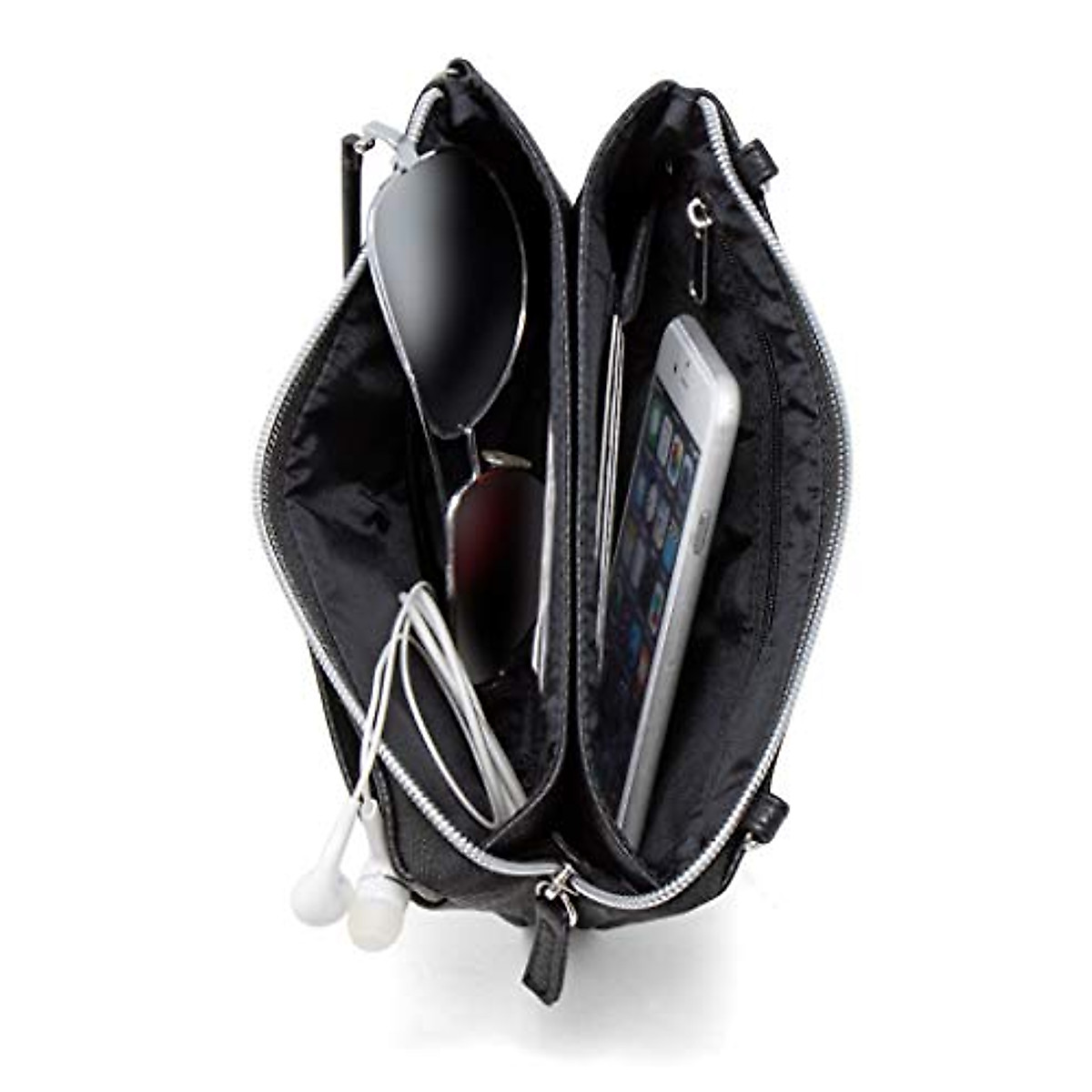 Mundi Brady Anti Theft Womens Cell Phone Crossoby Bag RFID Purse Wallet (Black)