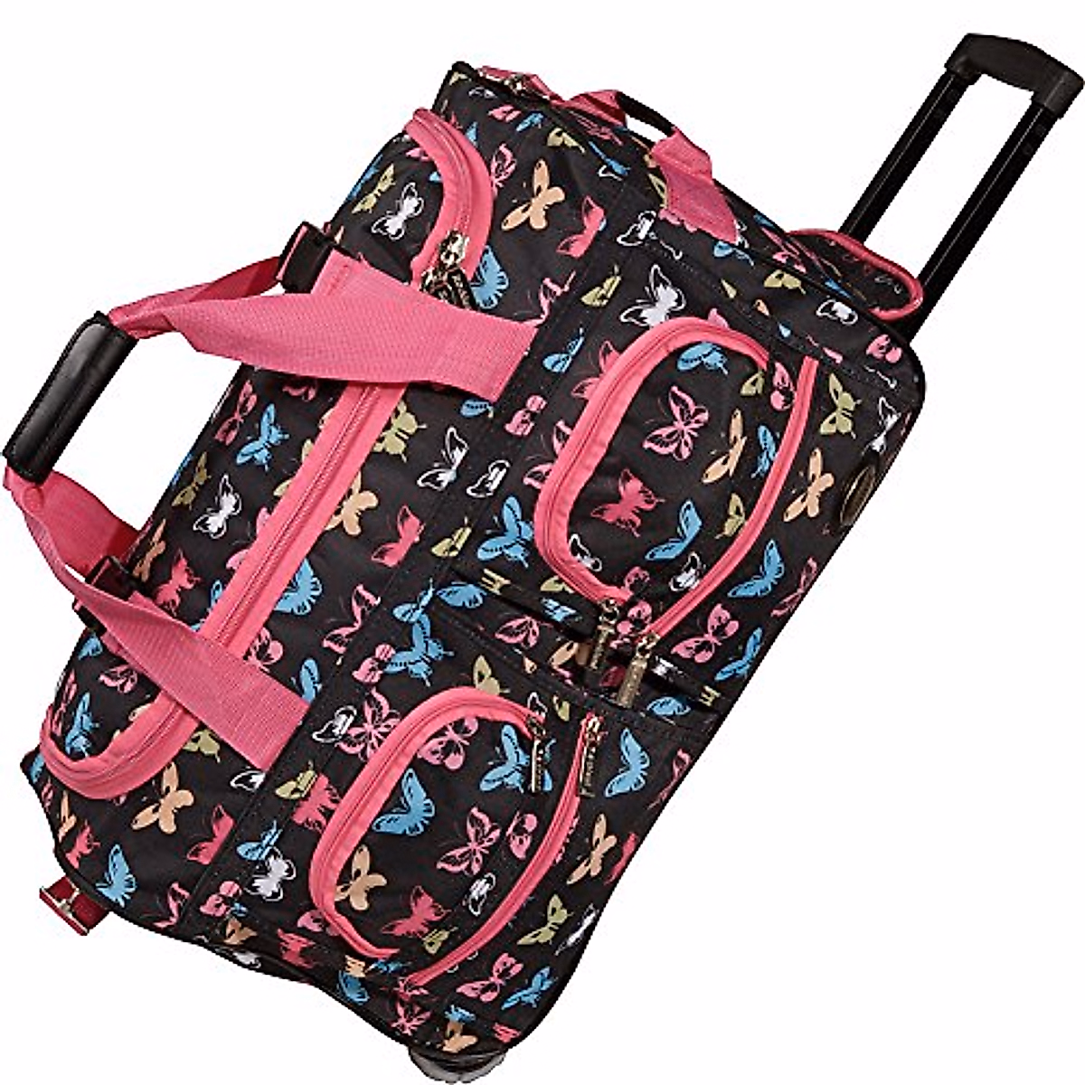 Rockland unisex adult Rolling Duffel Bag, New Black Dot, 22-Inch US