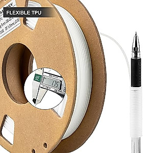 TPU Filament 1.75mm Bundle, TINMORRY 3D Printer Filament Combipack, 200g x 5 Spools, Black+White+Transparent red+Transparent Blue+Transparent Green