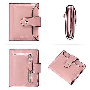 BOSTANTEN Product Image Women Leather Handbag Designer Top Handle Satchel Shoulder Bags Crossbody Purses Pink and Women Leather Wallet RFID Blocking Small Bifold Zipper Pocket Wallet Card Case Purse