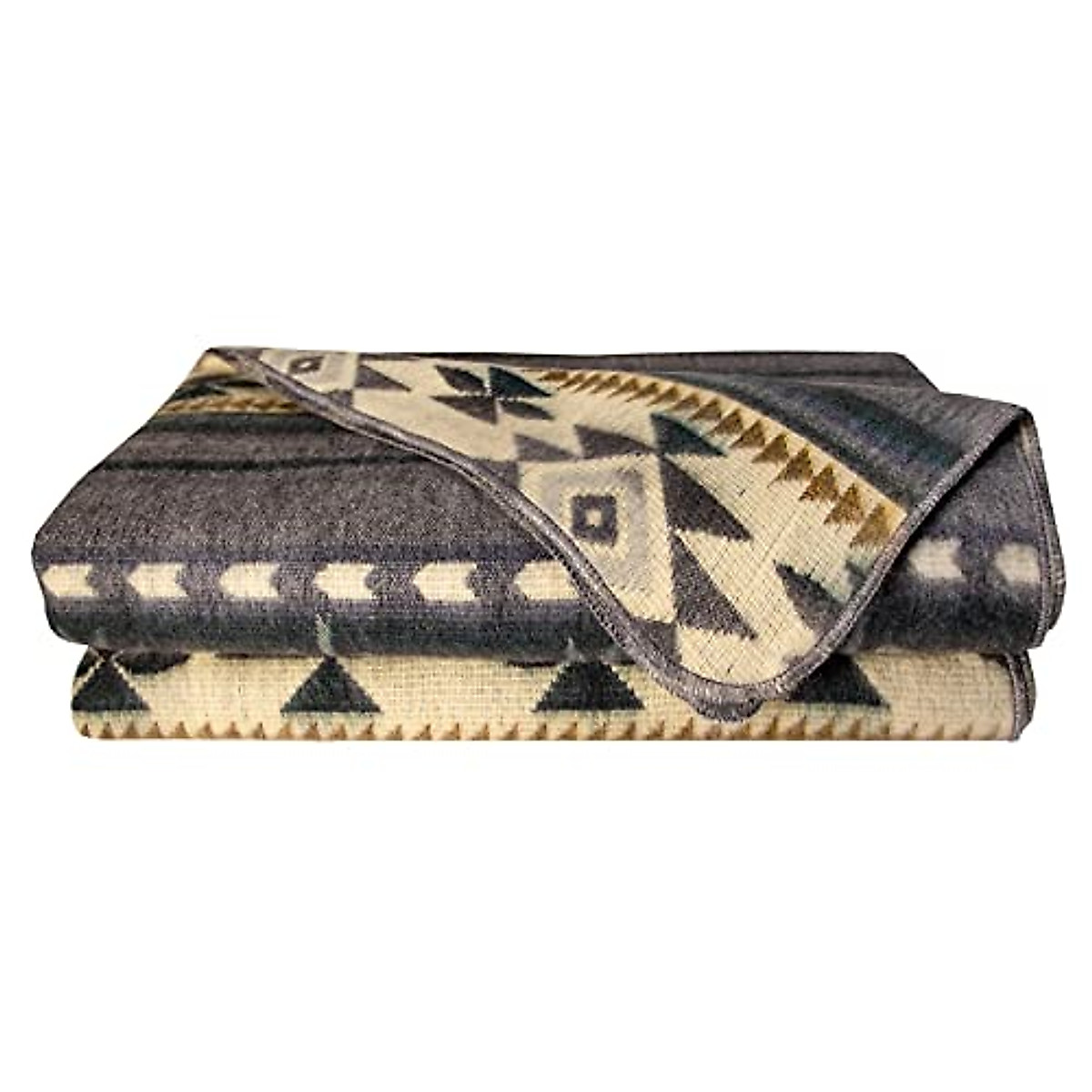 ALPAKITAS Blanket Throw | Large, Beautiful, Warm, Variegated | 90 x 75 inches | Ultra-Soft, Hypoallergenic and Breathable | Non-Itchy or Scratchy Fabric (Ancestral Design Light Gray)