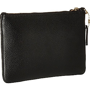 COACH Polished Pebble Small Wristlet Li/Black One Size
