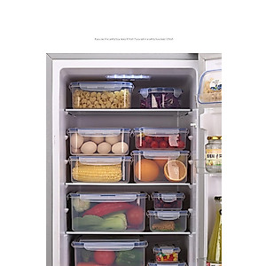 iKumar 10 Pcs (5 Containers & 5 Lids) Premium Multifunctional Large Refrigerator Fresh Food Storage Containers Set - Leakproof, BPA-Free Plastic Sealed Plastic Fresh Keeping Box with Lids