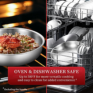 Inqibee Tri-ply Stainless Steel 8.5-12 Inch Sauté Pans with Lid,Stir Frying Pan Set,Skillets,Induction Pans for Home & RV Camping,Detachable Handle.