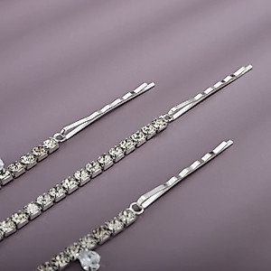 YERTTER Wedding Silver Rhinestone Head Chain With Clip Jewelry Forehead Tassel Fringe Headband Headpiece Crystal Chain Headband Hair Accessories for Women Brides Prom Costume(Silver 2)