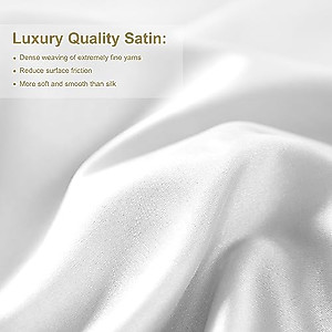 Vreysilkus Satin Pillowcase 2 Pack，White Standard Size Silk Pillowcase with Hidden Zipper, Super Soft for Hair and Skin, 20 * 26 Inches