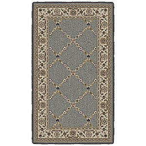 Brumlow MILLS Premier Traditional Floral Print Pattern Home Indoor Area Rug for Living Room Decor, Dining, Kitchen or Bedroom, 22" x 60", Mineral Blue