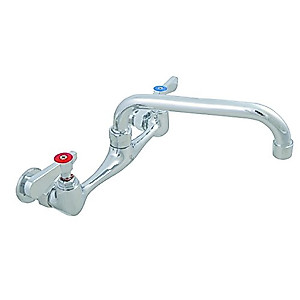 BK Resources WorkForce Standard Duty 8 inch On Center Splash Mount Faucet with 8 Inch Swing Spout