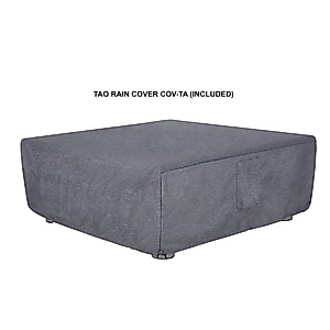 PyroMania Tao Outdoor Concrete Fire Table, 41 x 41 Inches - Natural Gas Model in Slate Gray Color