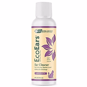 Vet Organics EcoEars Cat Ear Cleaner. Natural Multi-Action Formula. for Itch, Head Shaking, Discharge & Smell. Naturally Cleanses Away Common Problems. 100% Guaranteed (4 oz)