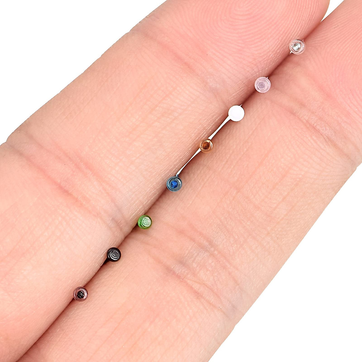 YOFANST 8pcs 20G Glass Nose Studs Pin Bone Colorful Septum Set Nose Piercing Jewelry for Women Men