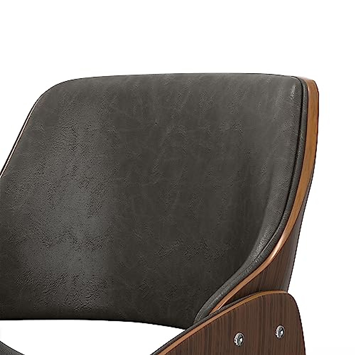 SIMPLIHOME Malden Dining Chair in Distressed Brown Vegan Leather, 22.8" W x 20.9" D x 30.9" H, Mid-Century Modern Wood Back Chair for Dining Room