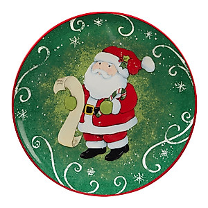 Certified International Holiday Magic Santa 9" Dessert/Salad Plates, Set of 4