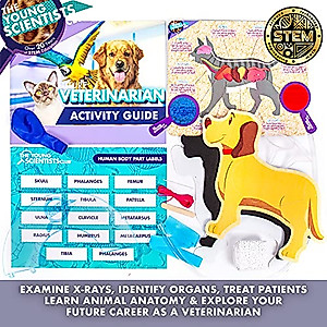 The Young Scientists Club Future Veterinarian Career Kit, 10+ Activities, Includes Interactive Learning Guide, Foam Dog, & Secret Message Viewers, Animal Science Kits for Kids, Gifts, STEM Learning
