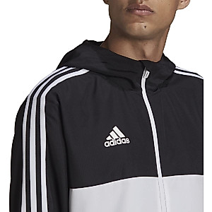 adidas mens Primeblue Tiro Warm Windbreaker Black/Victory Blue X-Large