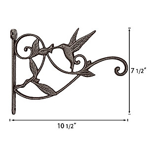 Mkono Hanging Plant Bracket Hook Iron Decorative Plant Hanger for Flower Basket Bird Feeder Wind Chime Lanterns, 1 Pack